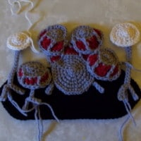 Crochet Drum Set Applique ~ FREE Crochet Pattern