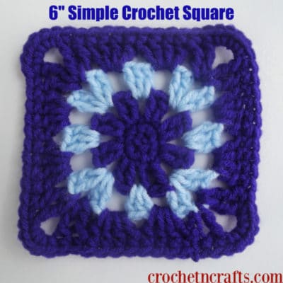 6" Simple Crochet Square ~ FREE Crochet Pattern