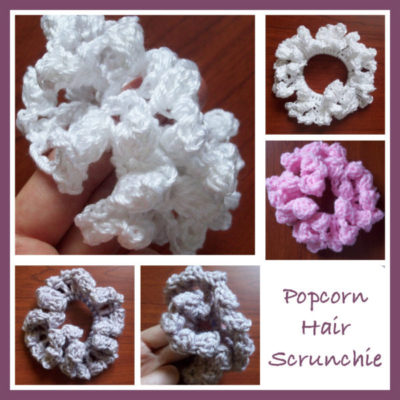 Crochet Bernat Hair Scrunchies ~ FREE Crochet Pattern
