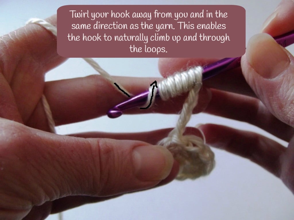 Crochet Bullion Stitch ~ Crochet Photo Tutorial