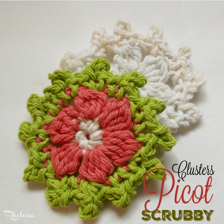 Cluster Picot Flower Scrubby Crochet Pattern - CrochetNCrafts