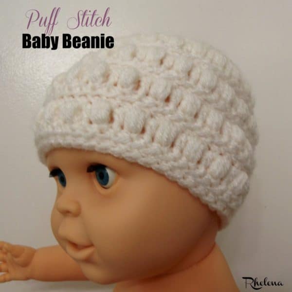 Puff Stitch Crochet Baby Beanie - CrochetNCrafts