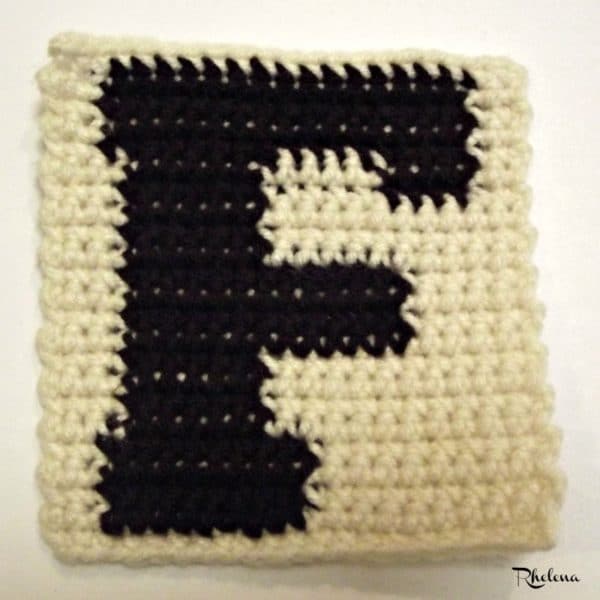 F - Uppercase Tapestry Crochet Block - CrochetNCrafts