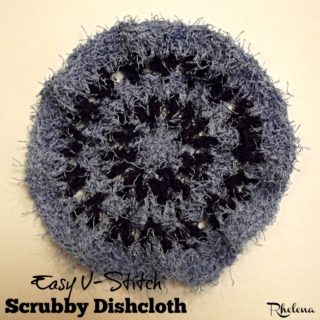 Scrubby Yarn Crochet Pattern - Easy V-Stitch Scrubby Dishcloth