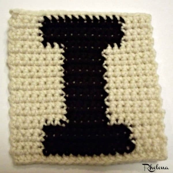 I - Uppercase Tapestry Crochet Block - CrochetNCrafts