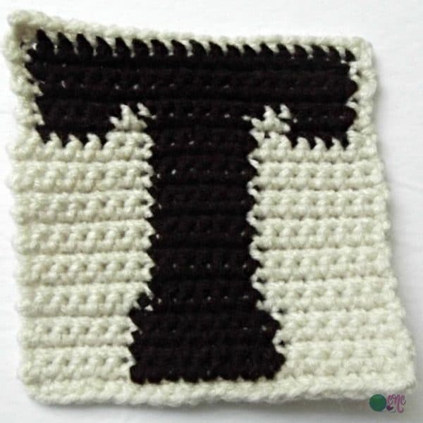 T - Uppercase Tapestry Crochet Block - CrochetNCrafts