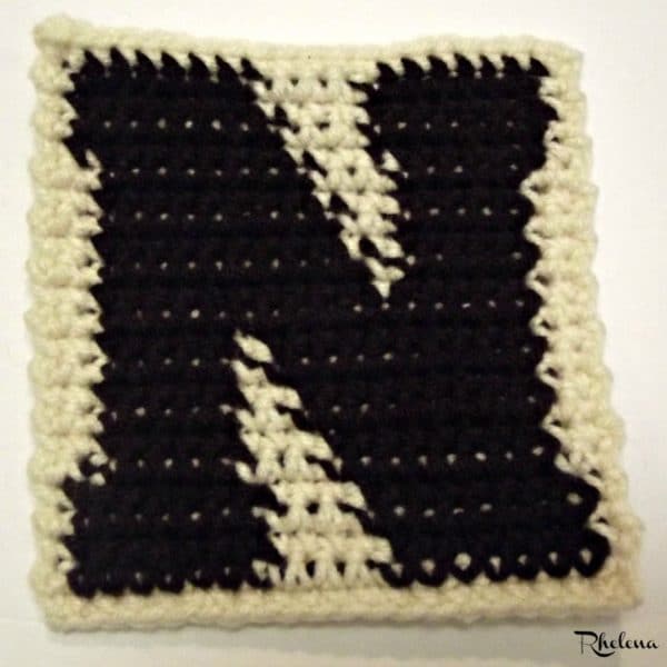 N - Uppercase Tapestry Crochet Block - CrochetNCrafts