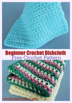 Beginner Crochet Dishcloth Pattern with Striped Option - CrochetNCrafts