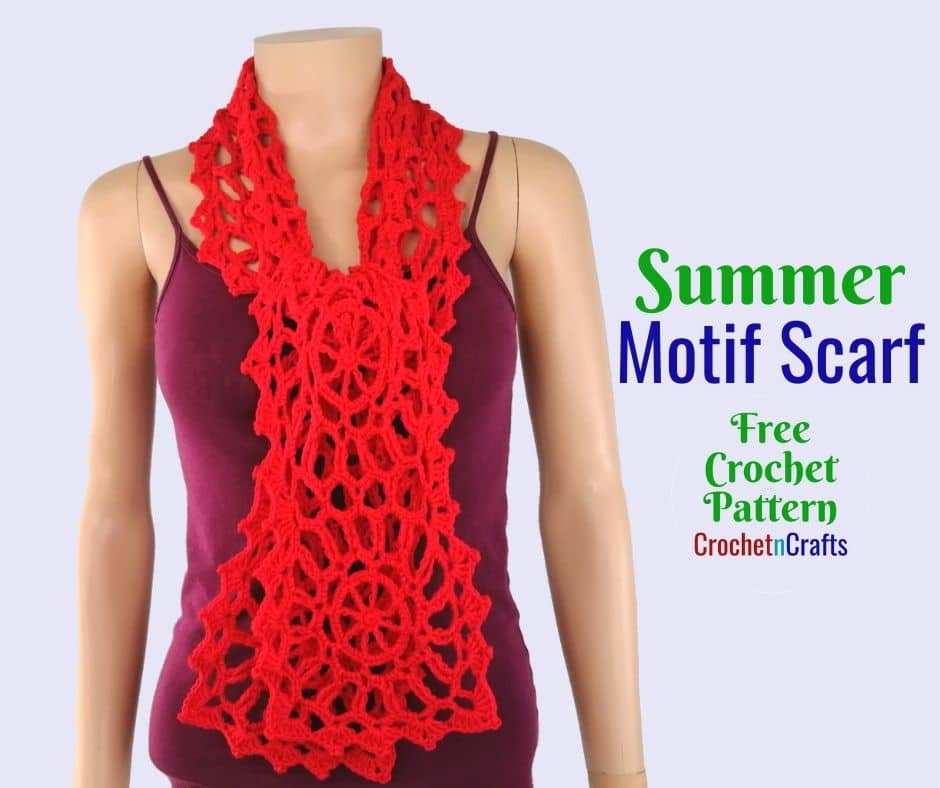 Summer Crochet Lace Motif Scarf