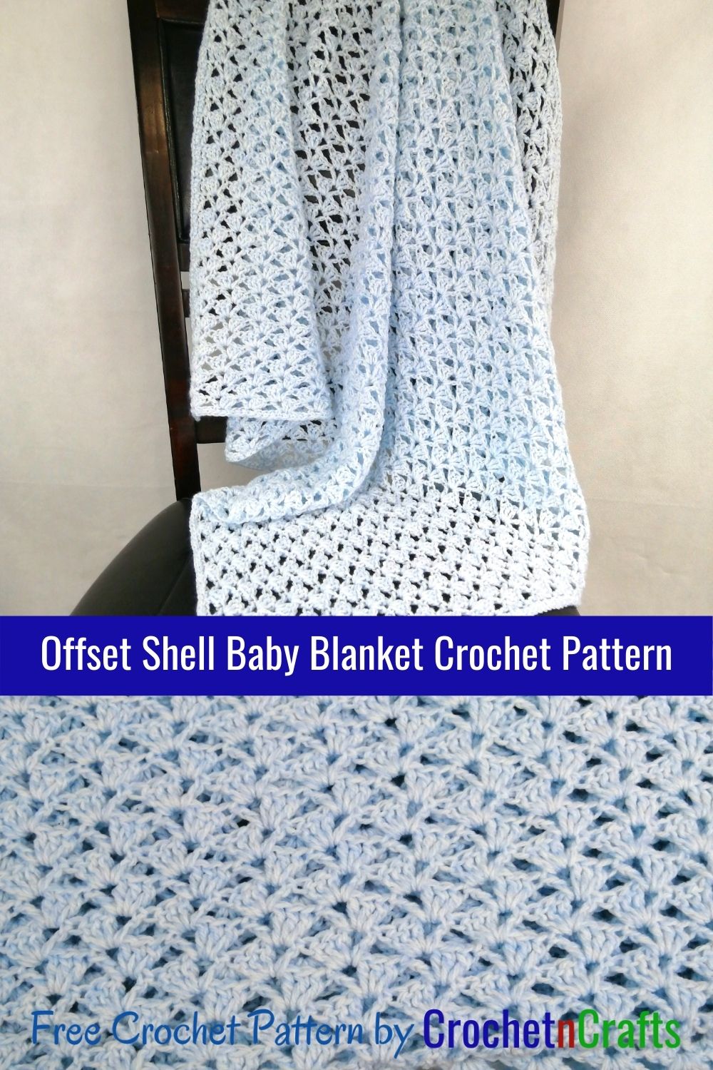 Offset Shell Baby Blanket Crochet Pattern - CrochetNCrafts