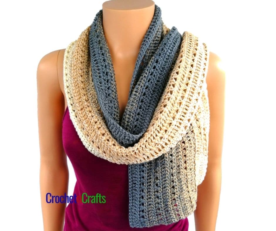 Double Crochet and Cross Stitch Rectangular Shawl Crochet Pattern ...