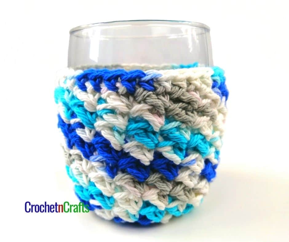 Seed Stitch Crochet Glass Cozy - CrochetNCrafts