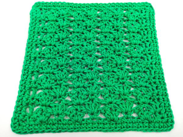 Clustered V-St/Small Shell Crochet Dishcloth - CrochetNCrafts