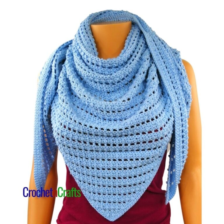 Triangular Crochet Shawl Pattern - CrochetNCrafts