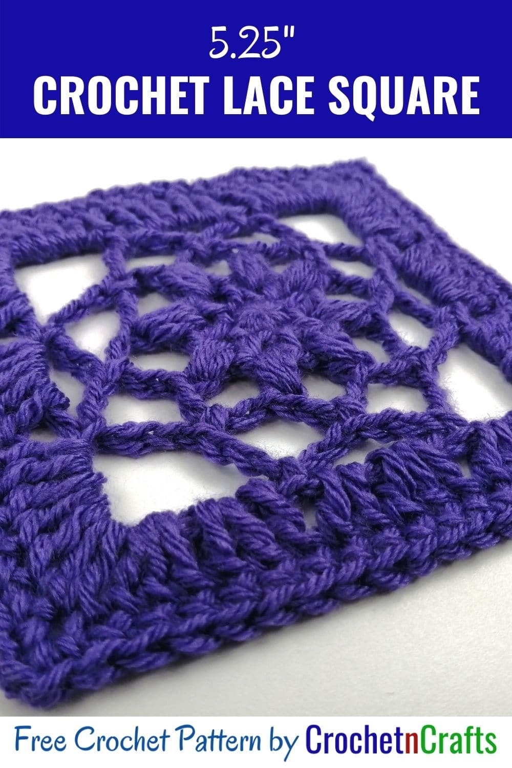 5.25" Crochet Lace Square Pattern - CrochetNCrafts