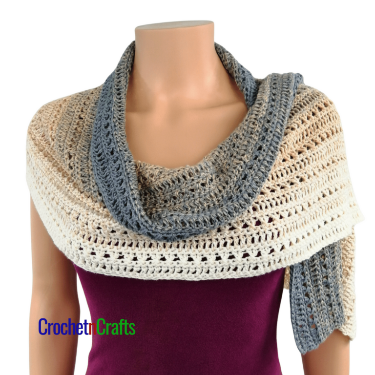 Double Crochet and Cross Stitch Rectangular Shawl Crochet Pattern ...