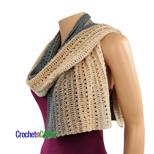 Double Crochet and Cross Stitch Rectangular Shawl Crochet Pattern ...
