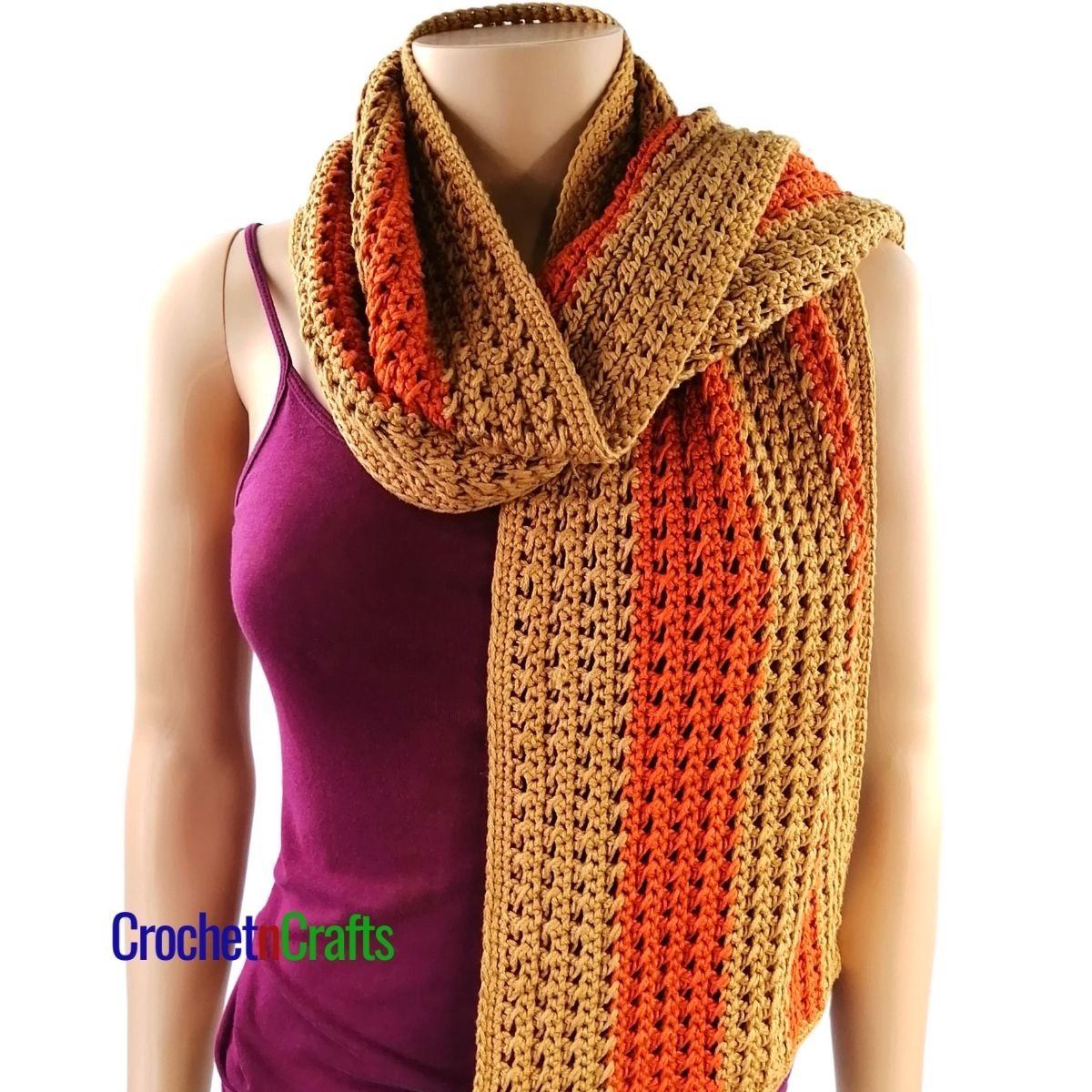 HDC Criss-Cross Crochet Fall Wrap - CrochetNCrafts