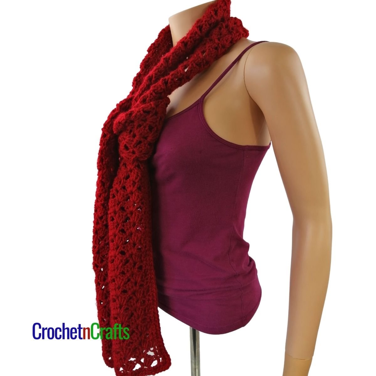Offset Shell Quick Crochet Scarf - CrochetNCrafts
