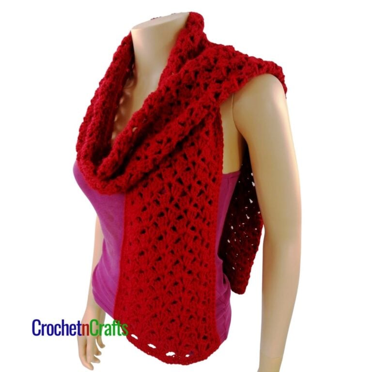Offset Shell Quick Crochet Scarf - CrochetNCrafts