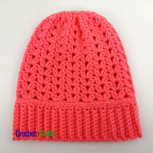Clustered V-Stitch Crochet Hat - Worsted Weight - CrochetNCrafts