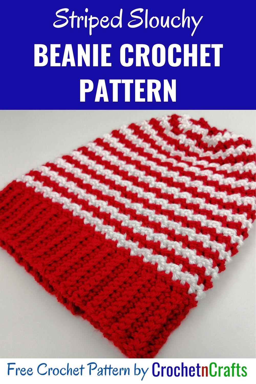 Striped Slouchy Beanie Crochet Pattern