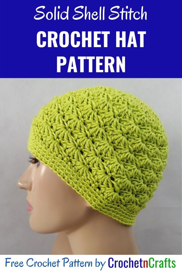 Solid Shell Stitch Crochet Hat - CrochetNCrafts