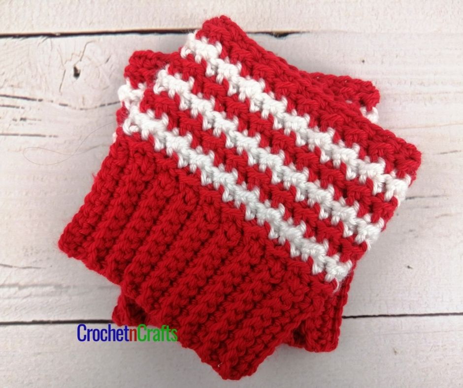 Striped Crochet Boot Cuff Toppers - CrochetNCrafts