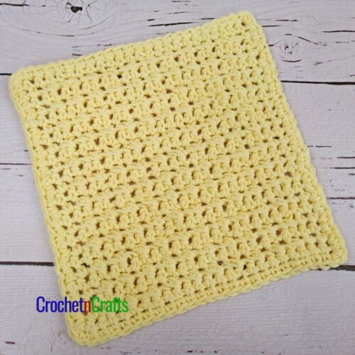Single Crochet and Cross Stitch Textured Dishcloth - CrochetNCrafts