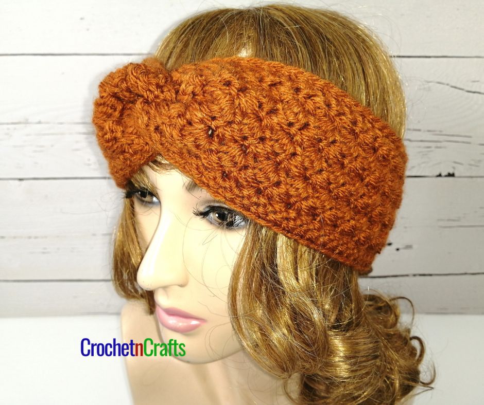 Seed Stitch Crochet Twist Ear Warmer Crochetncrafts