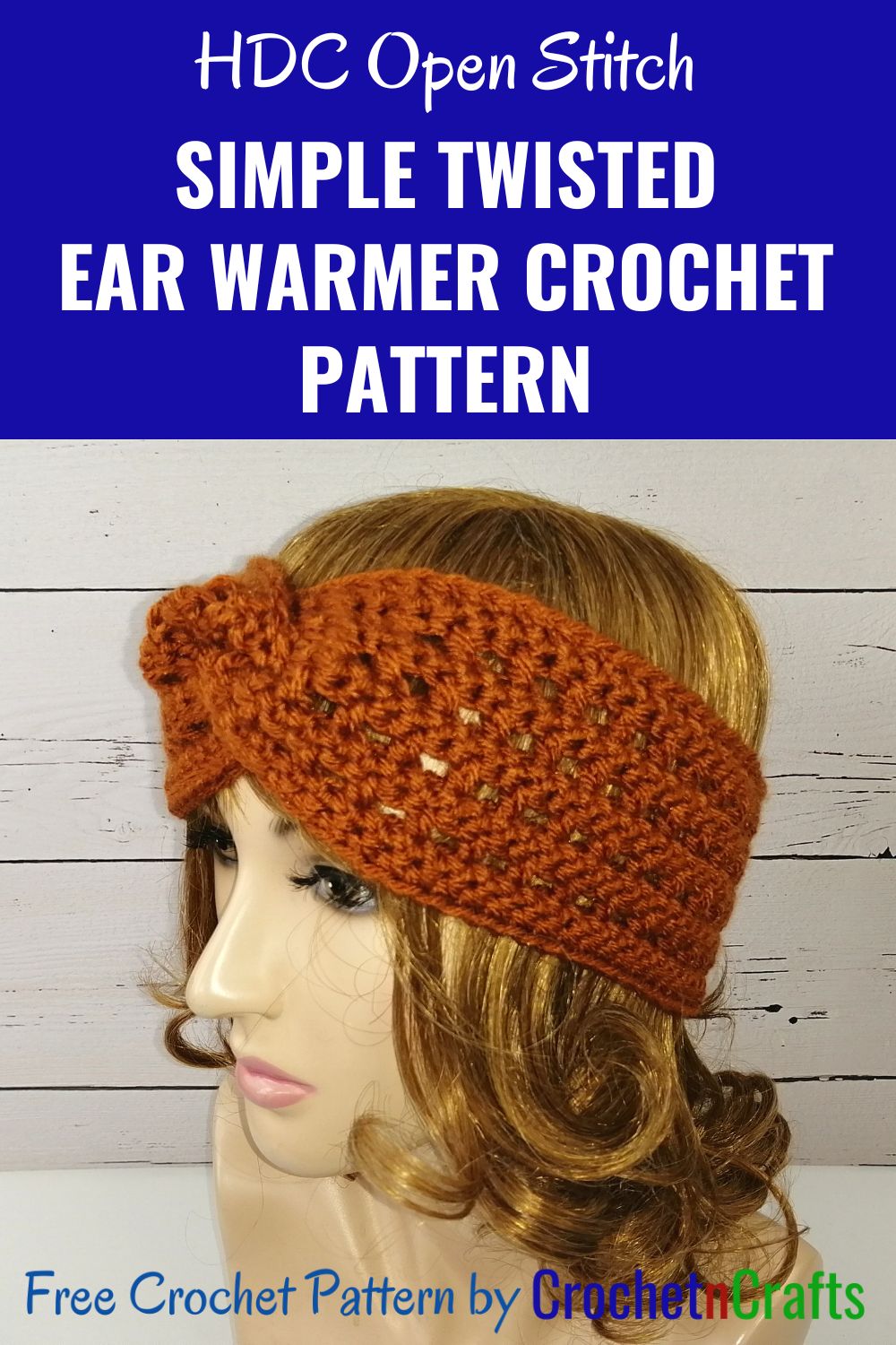 HDC Open Stitch - Simple Twisted Ear Warmer Crochet Pattern ...