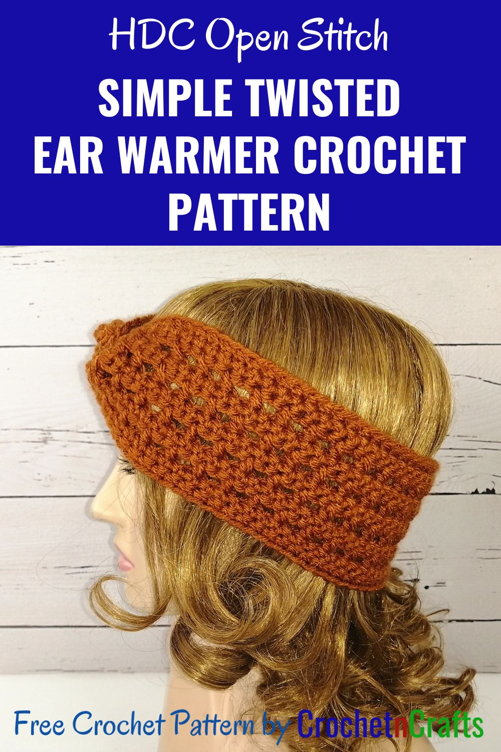 HDC Open Stitch - Simple Twisted Ear Warmer Crochet Pattern ...
