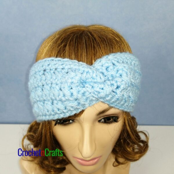 Twisted Ear Warmer Crochet Pattern with Crossed HDC - CrochetNCrafts