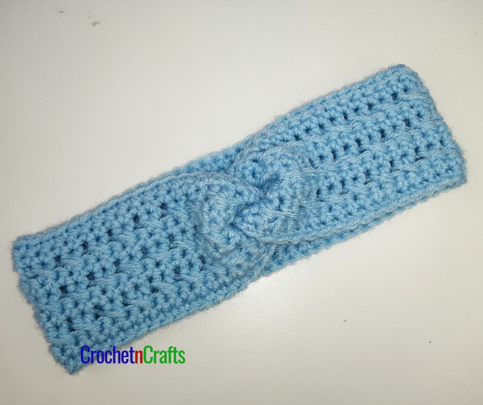 Twisted Ear Warmer Crochet Pattern with Crossed HDC - CrochetNCrafts