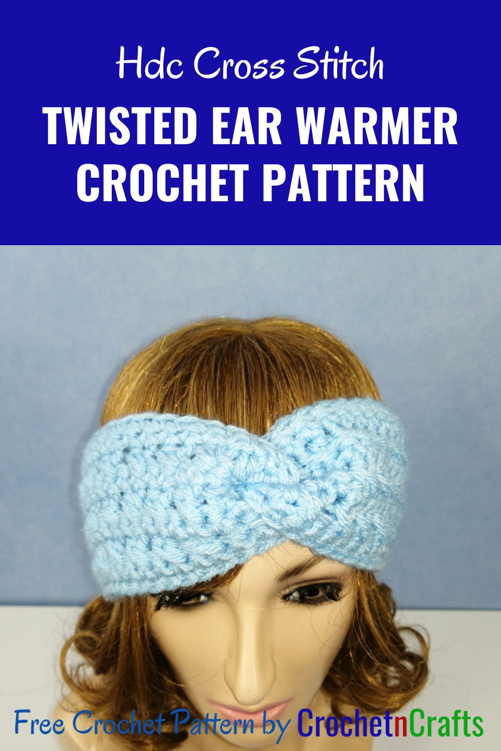 Twisted Ear Warmer Crochet Pattern with Crossed HDC - CrochetNCrafts