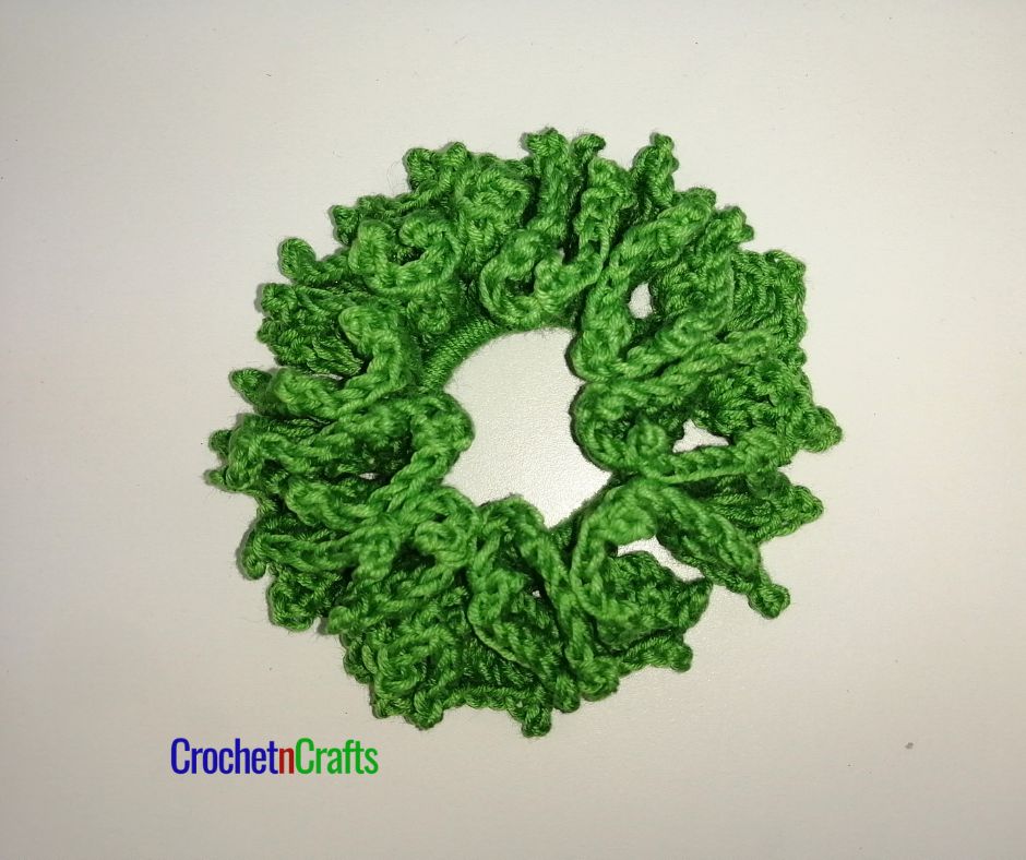 Crochet Hair Scrunchie - Split Shells N Picots - CrochetNCrafts