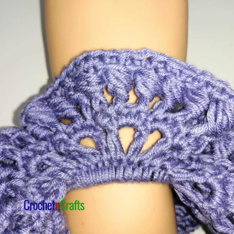 Slanted Cluster Crochet Hair Scrunchie - CrochetNCrafts