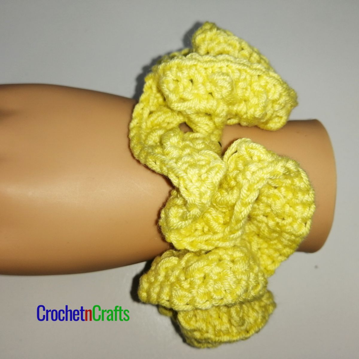 Triple Crochet Crossed Texture Hair Scrunchie - CrochetNCrafts