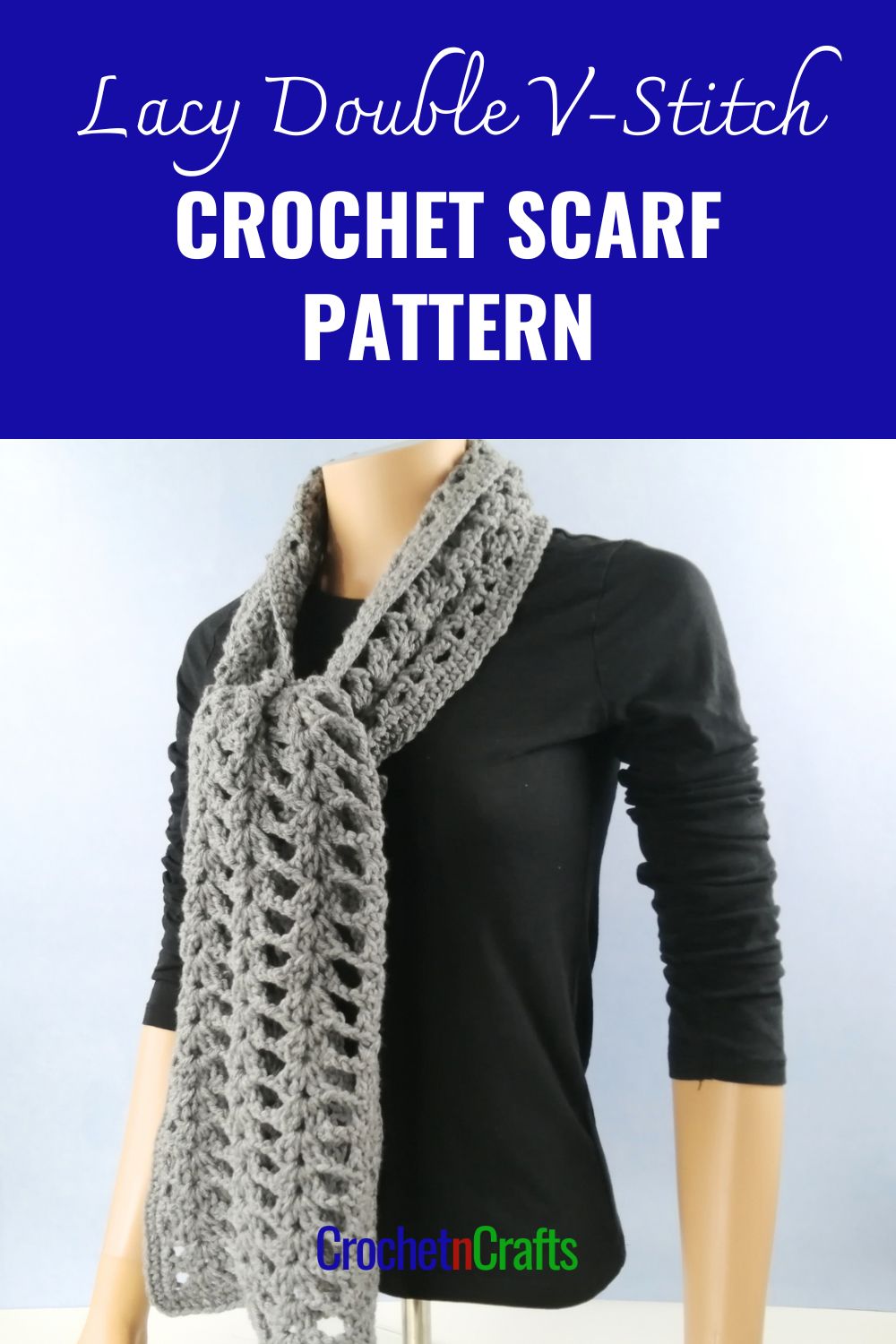 Lacy Double V-Stitch Scarf Pattern - CrochetNCrafts