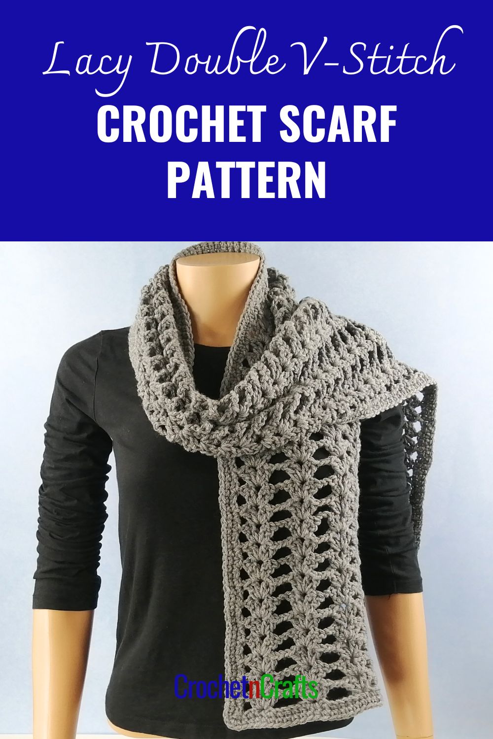 Lacy Double V-Stitch Scarf Pattern - CrochetNCrafts