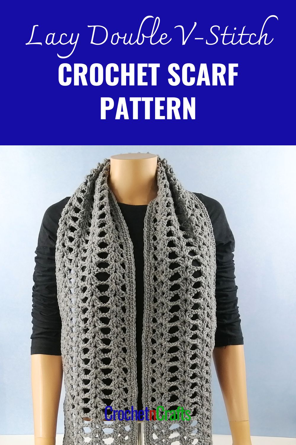 Lacy Double V-Stitch Scarf Pattern - CrochetNCrafts