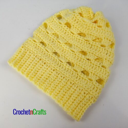 Simple Lace Crochet Hat - CrochetNCrafts