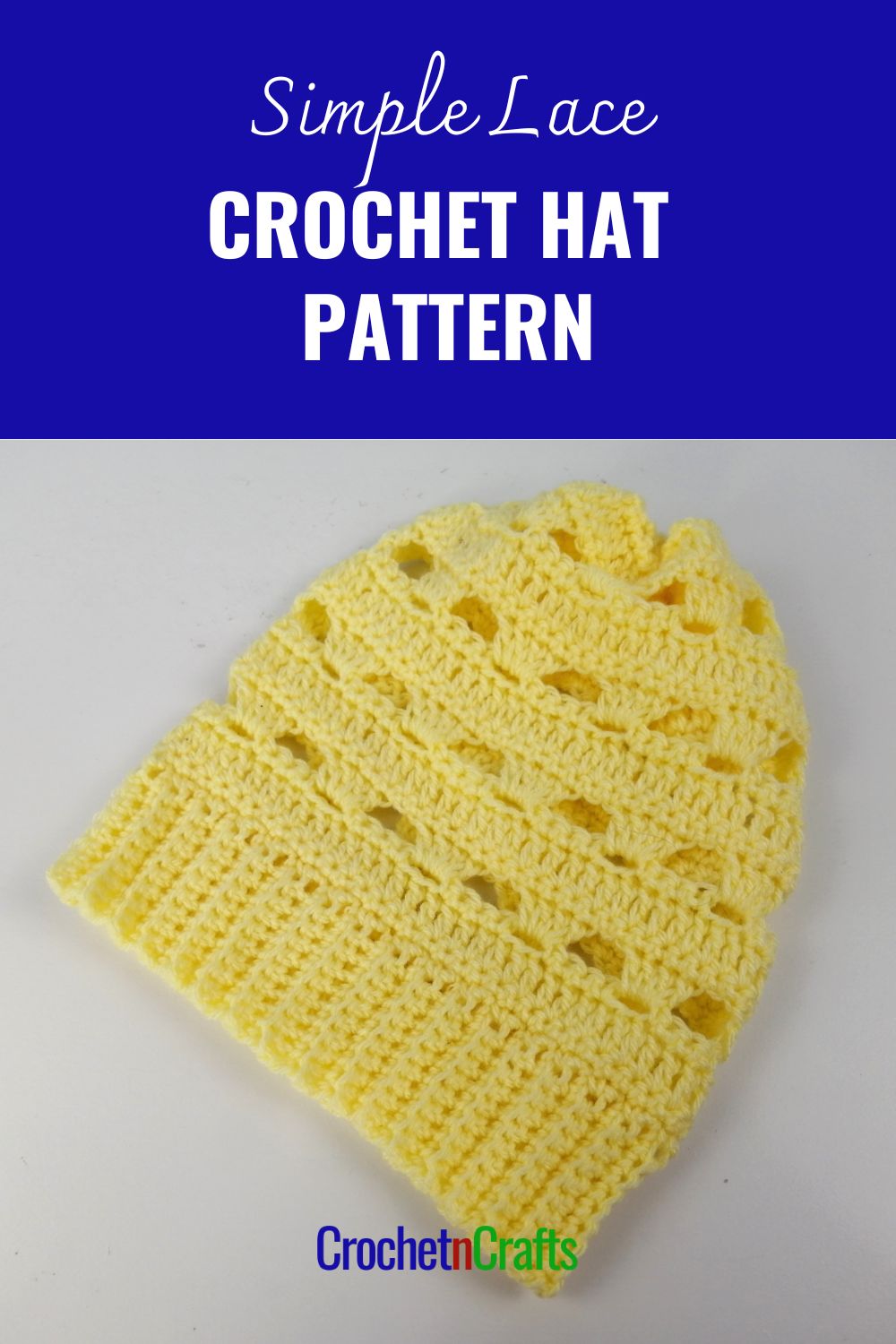 Simple Lace Crochet Hat - CrochetNCrafts