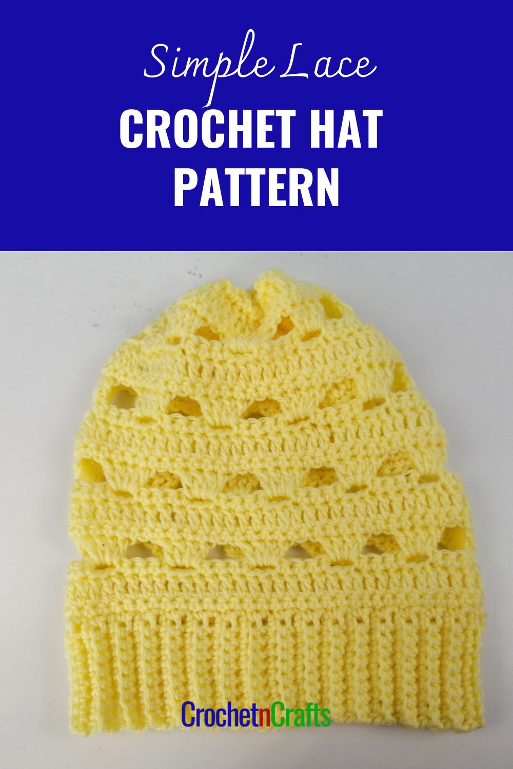 Simple Lace Crochet Hat - CrochetNCrafts