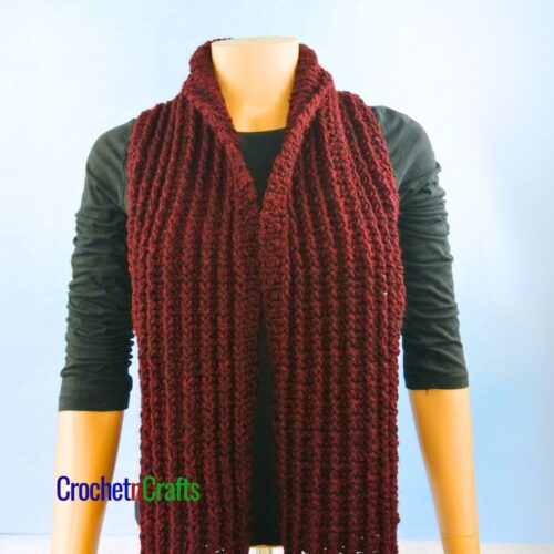 Ribbed Scarf ~ FREE Crochet Pattern