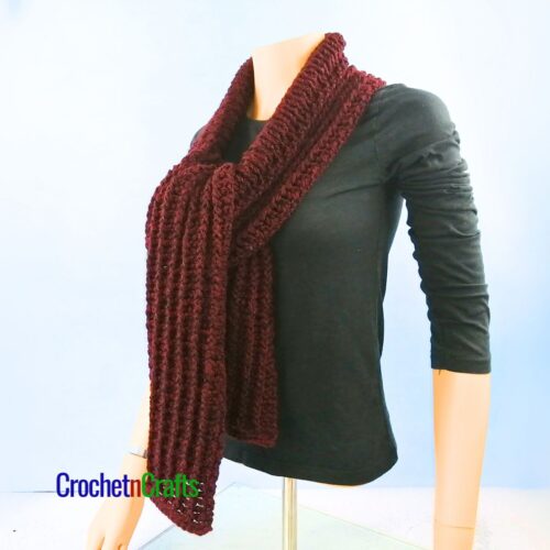 Ribbed Scarf ~ FREE Crochet Pattern