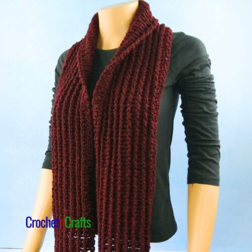 Ribbed Scarf ~ FREE Crochet Pattern