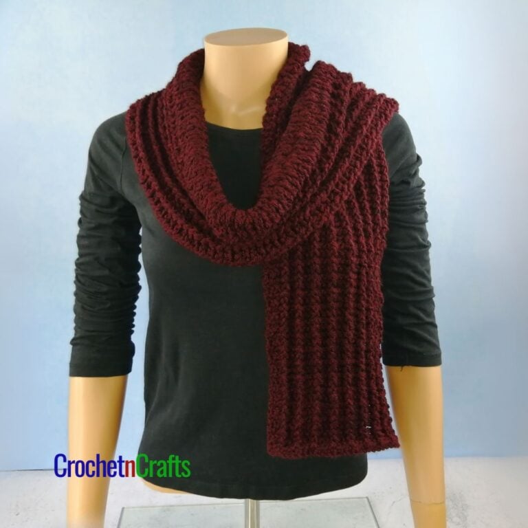 Ribbed Scarf ~ FREE Crochet Pattern