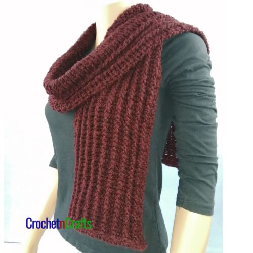 Beginner Chain Stitch Hooded Scarf ~ FREE Crochet Pattern