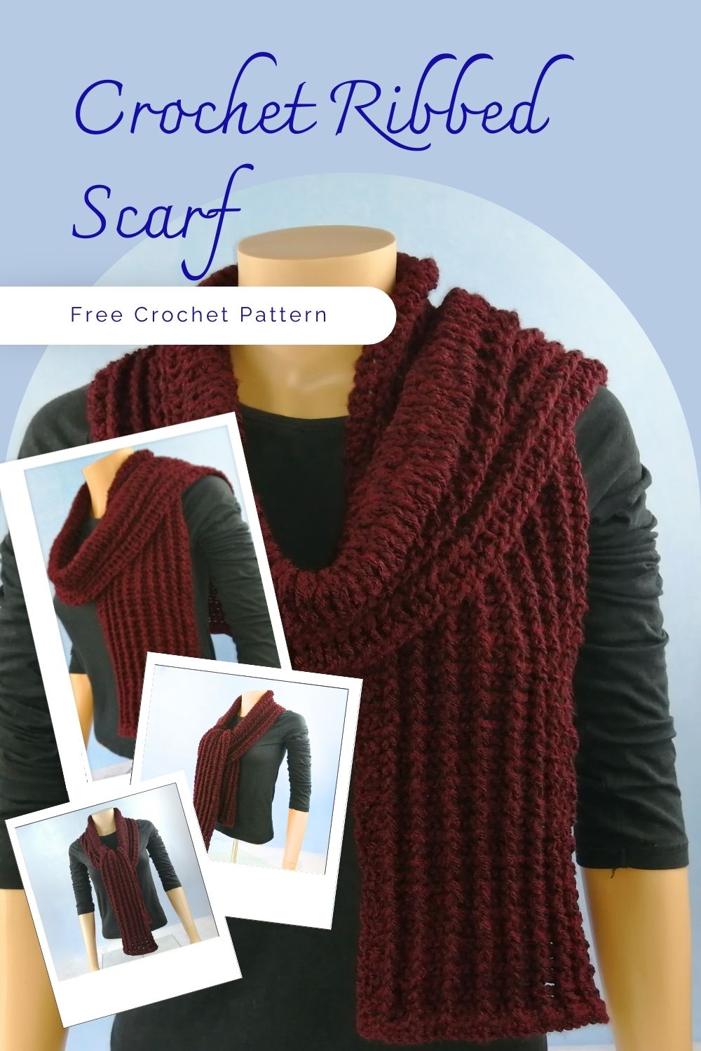 Ribbed Scarf ~ FREE Crochet Pattern